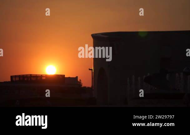 Katara Cultural village at sunset with multi purpose hall amphitheater ...