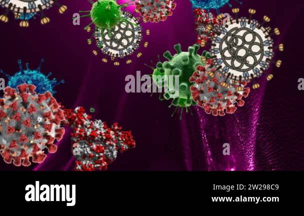 Medical illustration 2d, 3d animation background of cells, bacteria ...