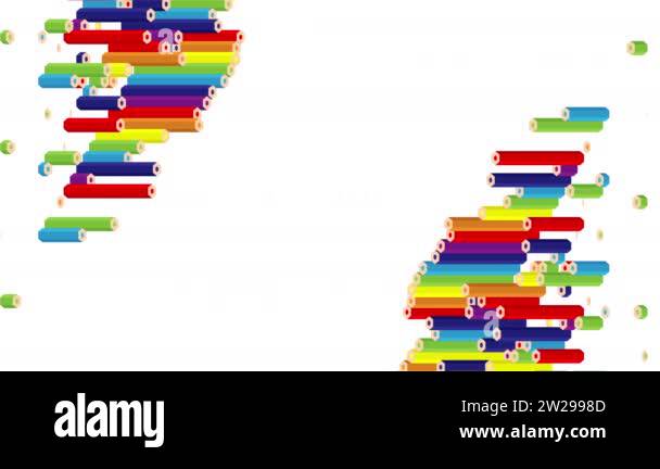 Pencil bar 3D virtual isometric shuffle wave pattern, Education or ...