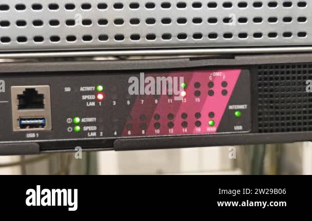 Secured Internet switch firewall in a data center Stock Video Footage ...