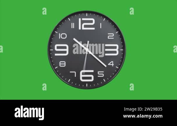 Modern silver clock face moving fast forward time lapse.Clock ticking ...