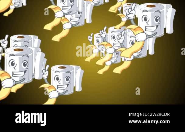 Toilet Roll illustration background animation. Toilet paper emoji ...