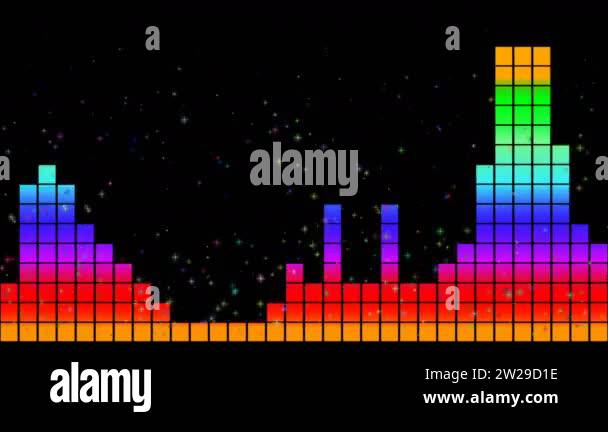 Audio Equalizer bars design sound waves animated disco graphic motion ...
