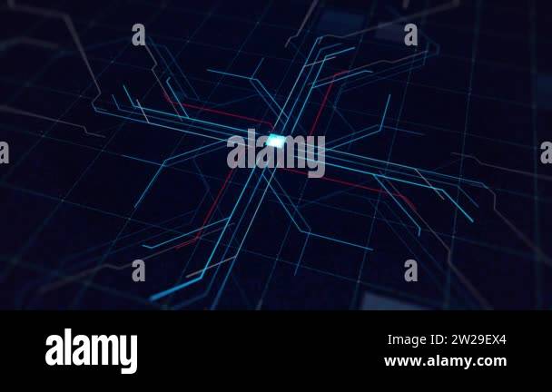 Digitalization of a futuristic artificial intelligence. Animation ...