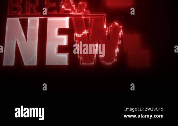Breaking News Cyber Technology Background Animation/ 4k animation of a ...