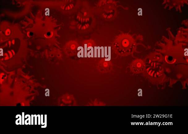Medical illustration 2d, 3d animation background of cells, bacteria ...