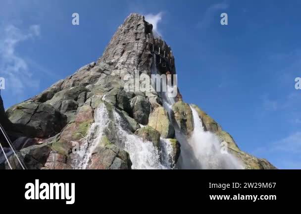 Orlando, Florida. March 10, 2020. Top view of Krakatau volcano and ...