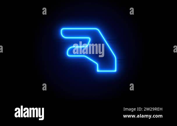 Hand Lizard neon sign appear in center and disappear after some time ...