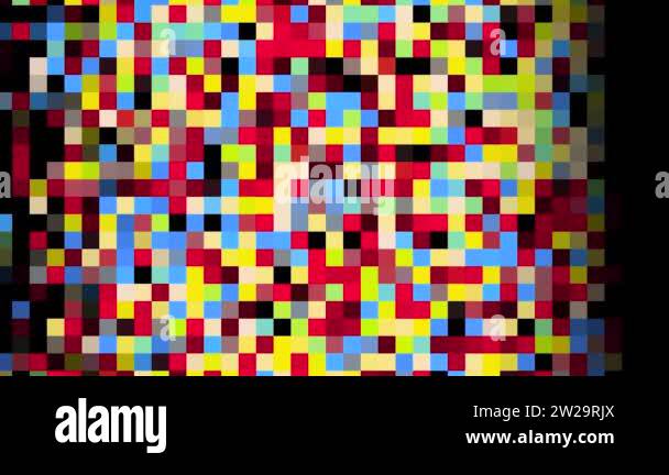 Looped transition from background with colorful pixels. Animation ...