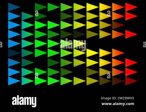 triangle pattern and four color slow faded all in the line on black ...