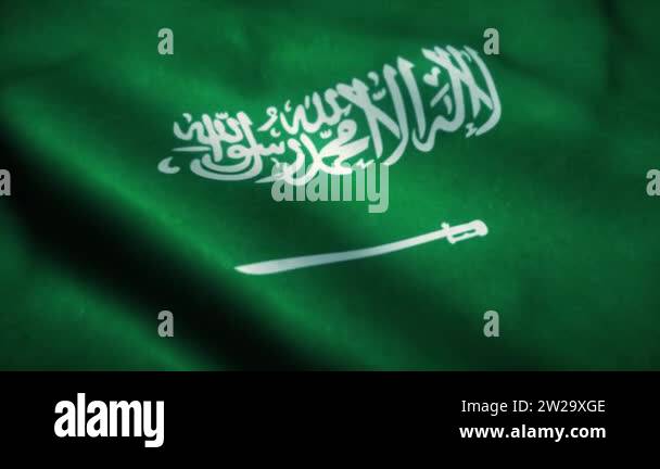 Saudi Arabia flag waving in the wind. National flag of Saudi Arabia ...
