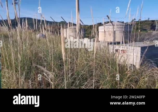 Ruins of the abandoned Lemoiz nuclear power plant located next to the ...