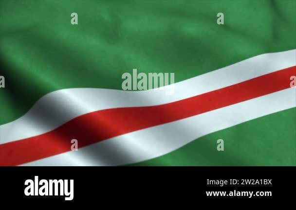 Chechen Republic of Ichkeria flag waving in the wind. National flag of ...