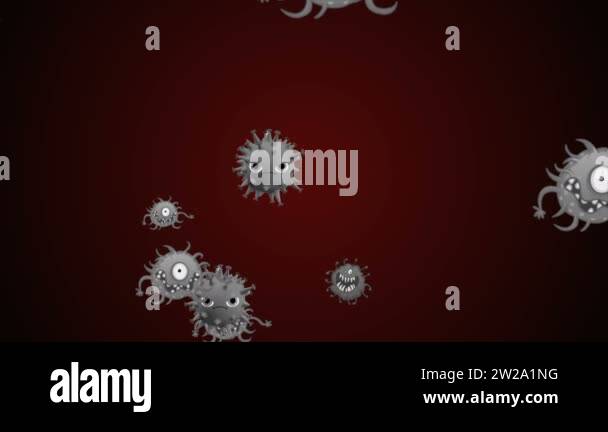 Medical illustration 2d, 3d animation background of cells, bacteria ...