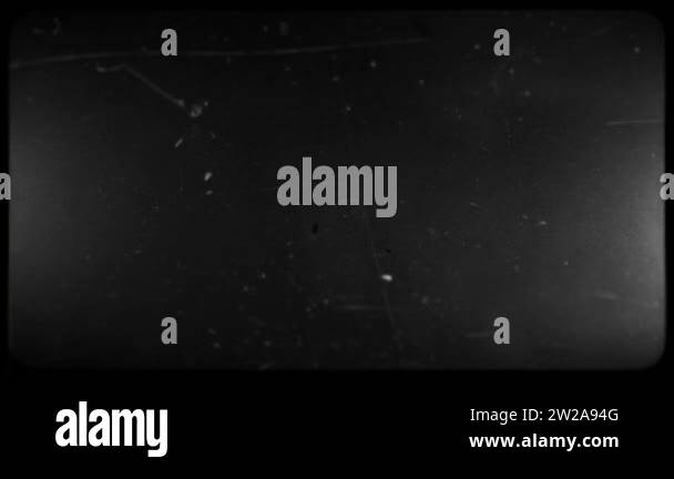 Screen of a Retro TV with scratches and damage. Black and white screen ...