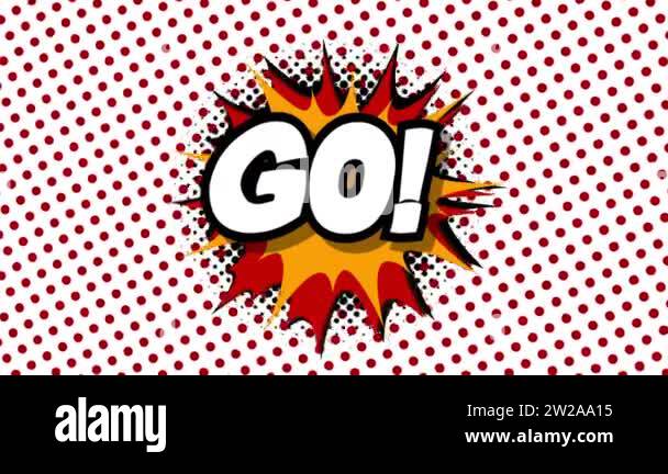 go word in speech balloon in comic style animation retro cartoon comics ...