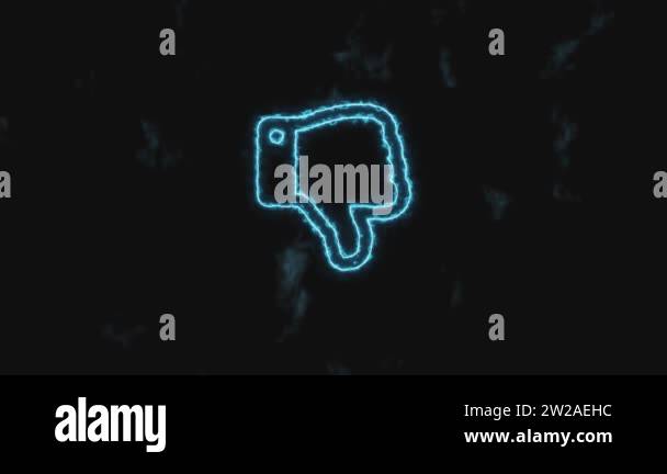 Stop motion. The blue thumb-down icon gradually increases and changes ...