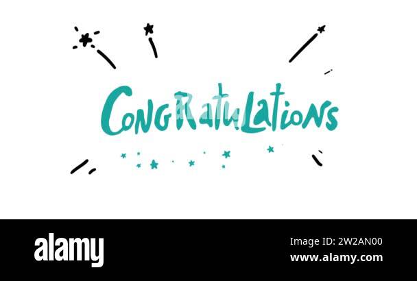 4K Motion Background - lettering CONGRATULATIONS. green screen animated ...