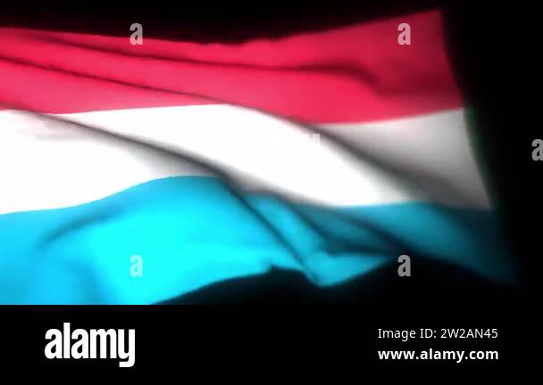 Luxembourg flag , Realistic 3D animation of waving flag. Luxembourg flag waving in the wind ...