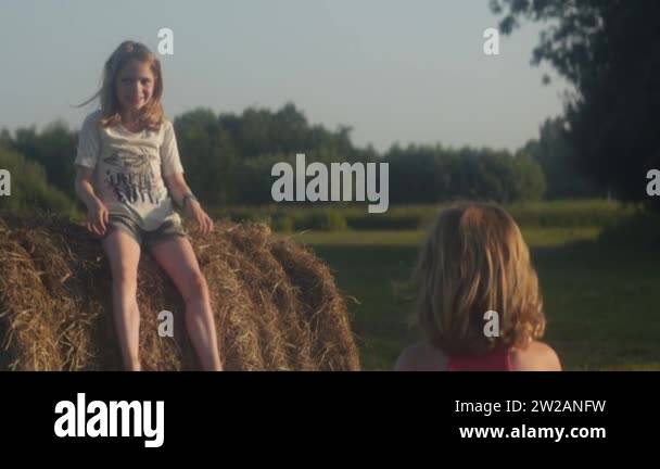 Children playing in hay bale Stock Videos & Footage - HD and 4K Video ...