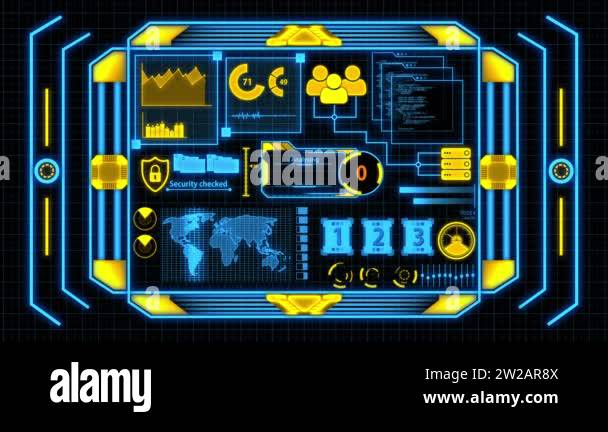 Screen With Orange And Blue Data Analysis Details including Loading bar ...