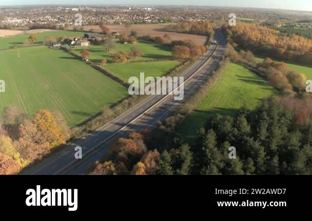 Vehicles Driving Along a Two Lane Motorway in the UK Stock Video ...