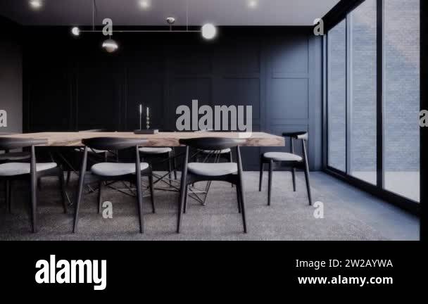 dining room interior design, modern style cafe, video ultra HD 4K ...