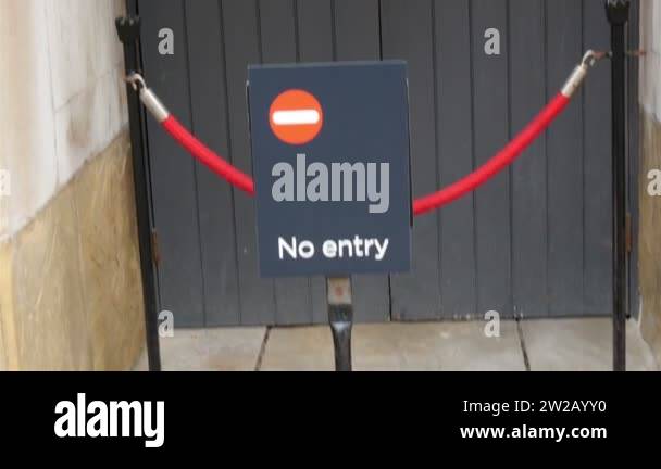 No Entry sign on the big gate Stock Video Footage - Alamy