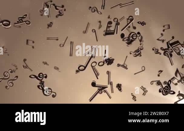 3D Animated Background Black Musical notes, Music notes flowing, flying ...