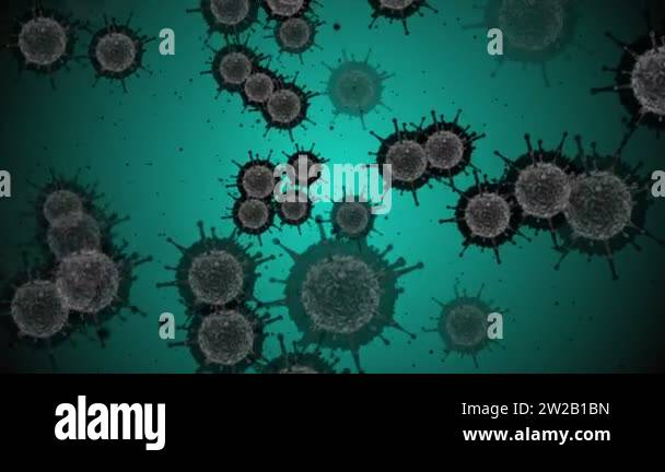 Medical animation background of cells, bacteria viruses in world. Human ...