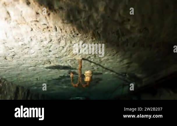 Technical diver in red flippers in the underwater cave of Budapest Stock Video Footage - Alamy