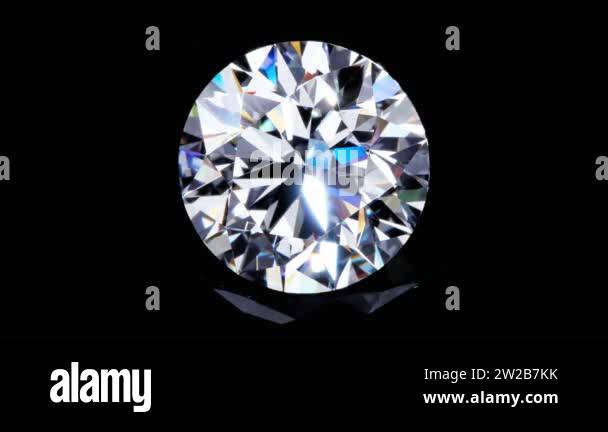 Natural big round diamond on a black backgroundUnique extreme close up ...
