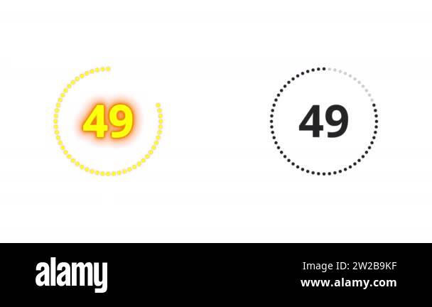 Interface element. 60 seconds countdown. Alpha channel. The round scale of the circles.60 frames ...