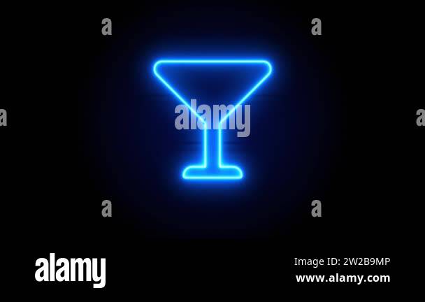 Vermouth Glass neon sign appear in center and disappear after some time ...
