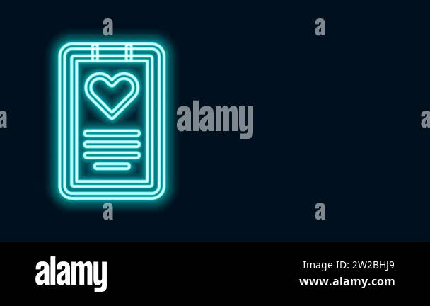 Glowing neon line Medical clipboard with clinical record icon isolated ...