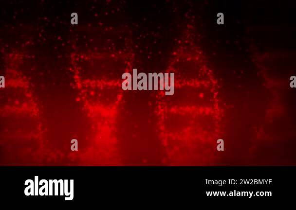 Molecule of DNA system with red blood. Blood floating through. Loop ...