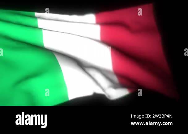 Italy flag , Realistic 3D animation of waving flag. Italy flag waving ...
