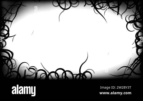 Black Vines Border Background Animation - Loop White Stock Video ...
