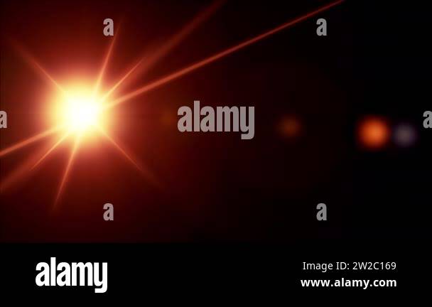 Optical lens flare effect bright orange light appearing on the left and ...