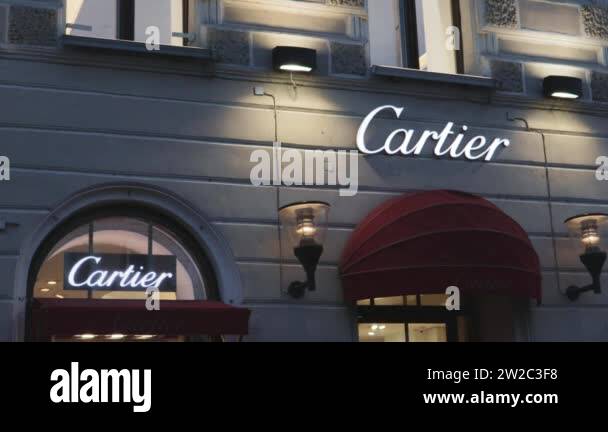 cartier luxury jewelry brand store signage fasade fashion rich Stock ...