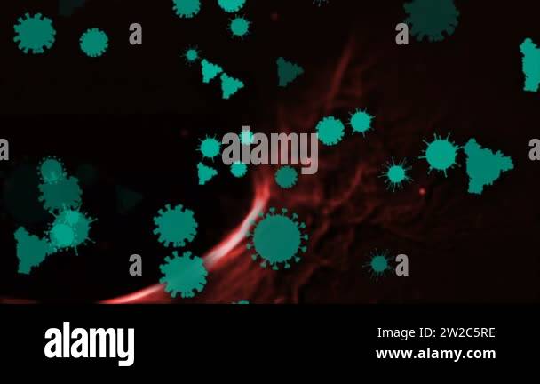 Medical illustration 2d, 3d animation background of cells, bacteria ...