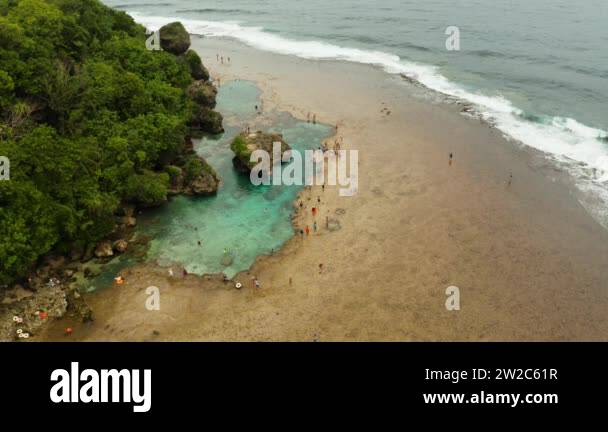 Magpupungko natural rock pools. Philippines,Siargao Stock Video Footage ...