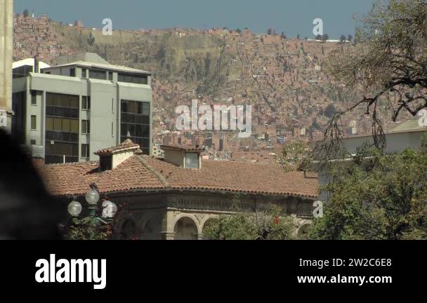 Poor Houses and Slums over a Hill in La Paz, Bolivia, South America ...