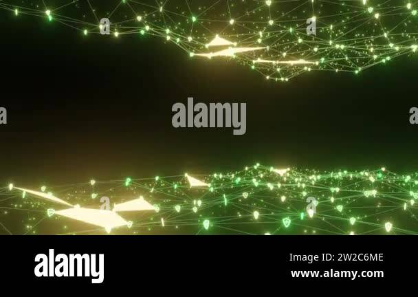 Abstract line lighting frame structure pattern wireframe polygon futuristic particle Shield icon ...