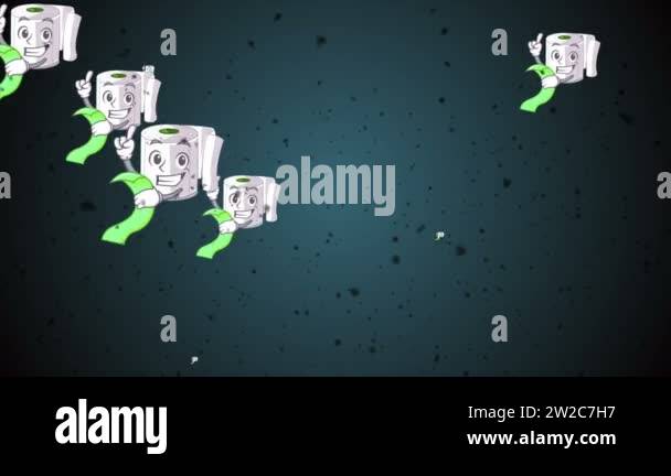 Toilet Roll illustration background animation. Toilet paper emoji ...