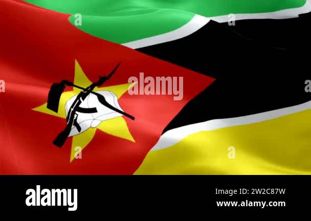 Mozambique waving flag. National 3d Mozambican flag waving. Sign of ...