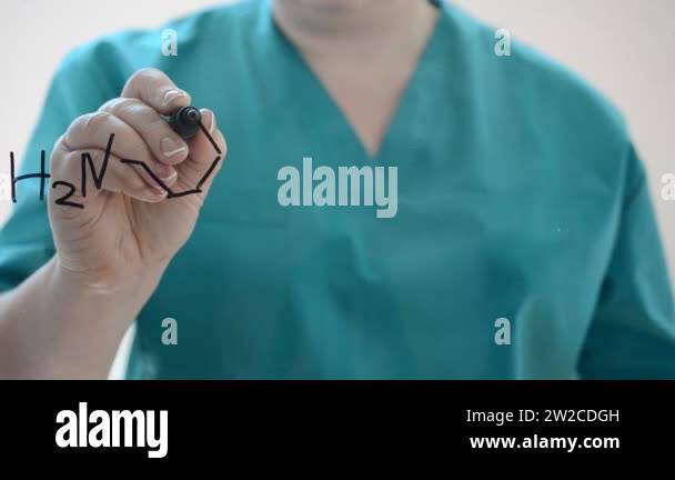 Chemical formula of Novocain. We draw a marker Stock Video Footage - Alamy