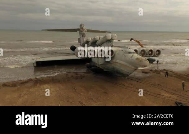 Lun-class ekranoplan, a formerly top-secret Soviet naval vessel. Giant ...