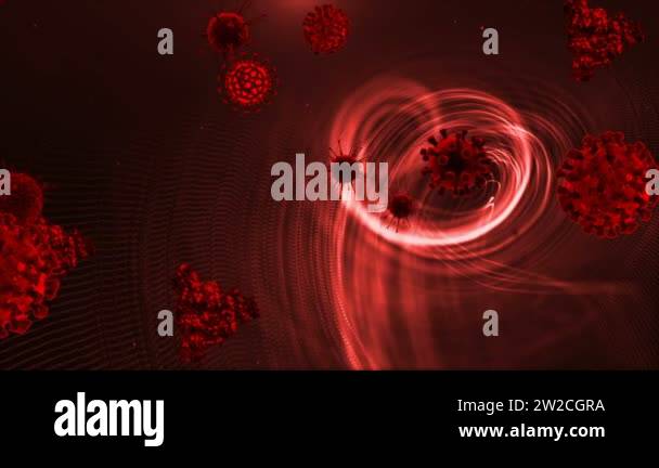 Medical illustration 2d, 3d animation background of cells, bacteria ...