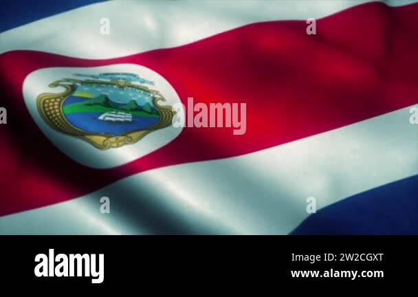 Costa Rica flag waving in the wind. National flag of Costa Rica. Sign ...